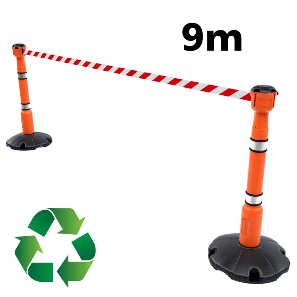 9m free standing retractable barrier kit (KIT10) - Skipper™